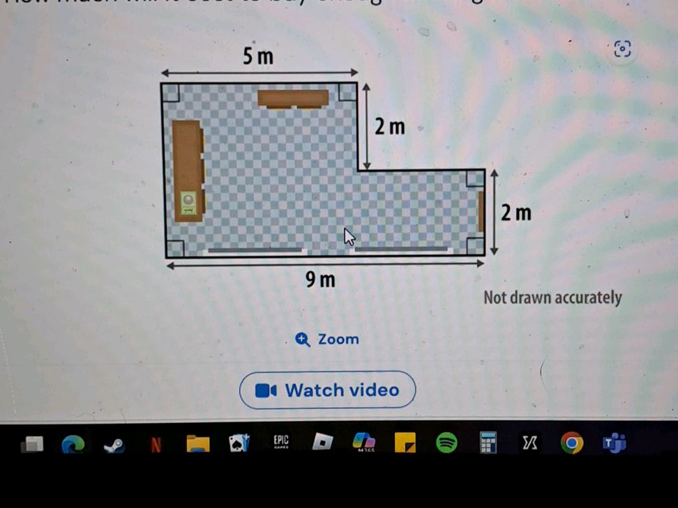 The image shows a floor plan with dimensions | StudyX