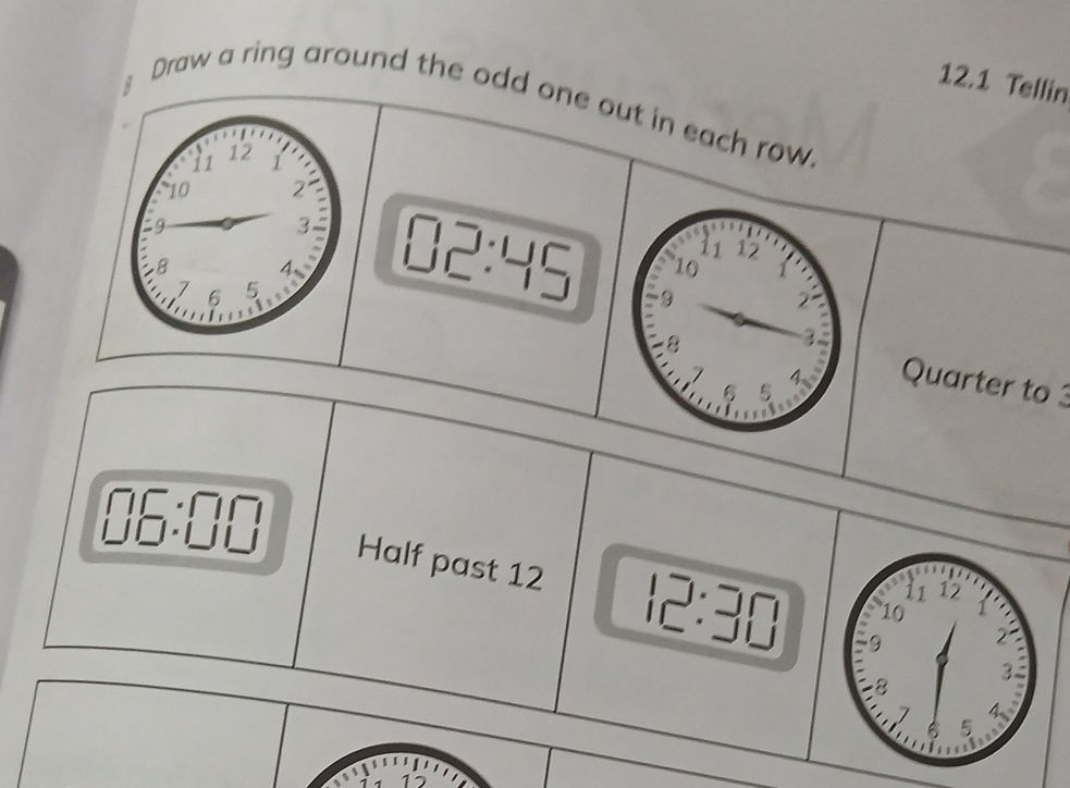 Draw a ring around the odd one out in each | StudyX