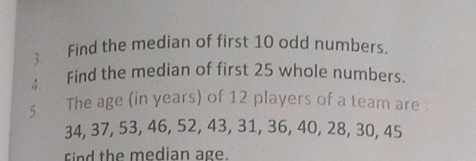 Find the median of first 10 odd numbers. | StudyX