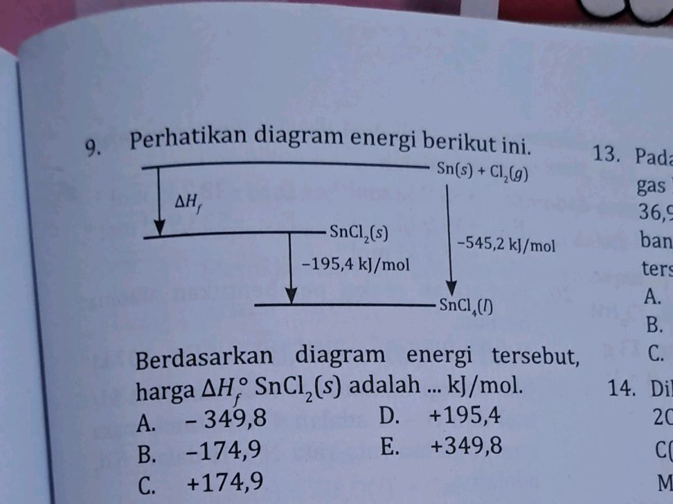 9. Perhatikan diagram energi berikut ini. | StudyX