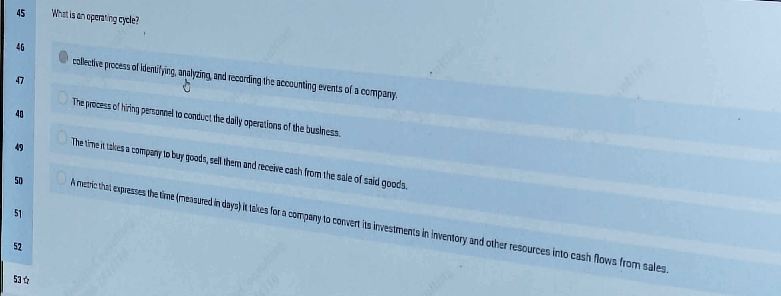 What is an operating cycle? collective | StudyX