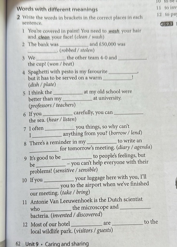 2 Write the words in brackets in the correct | StudyX
