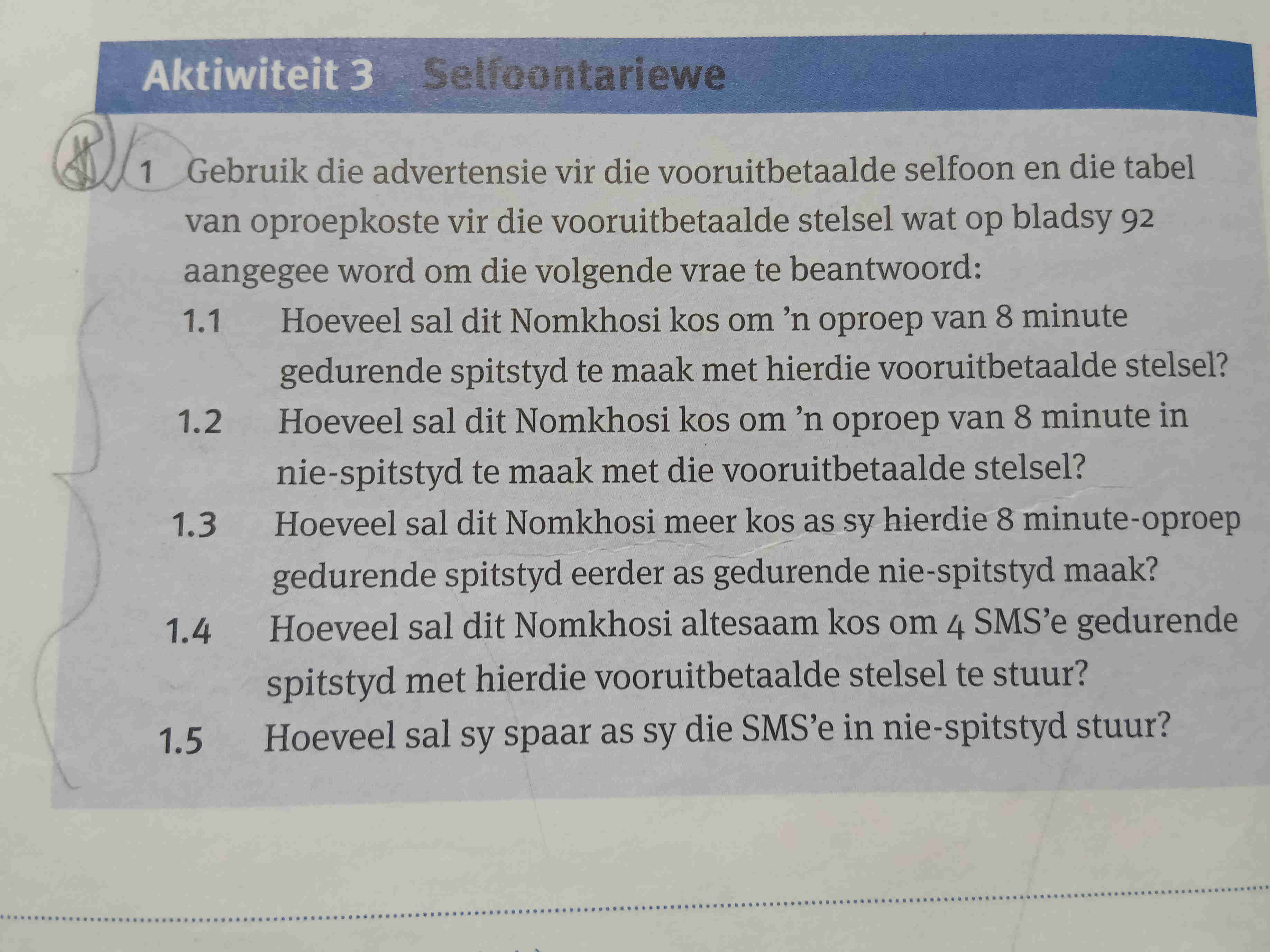 1 Gebruik die advertensie vir die | StudyX