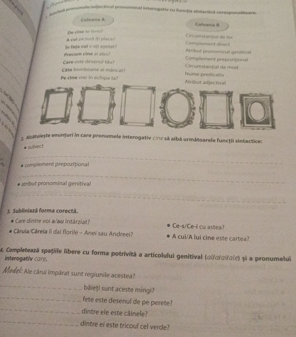 1. Asociază pronumele/adjectivul pronominal | StudyX