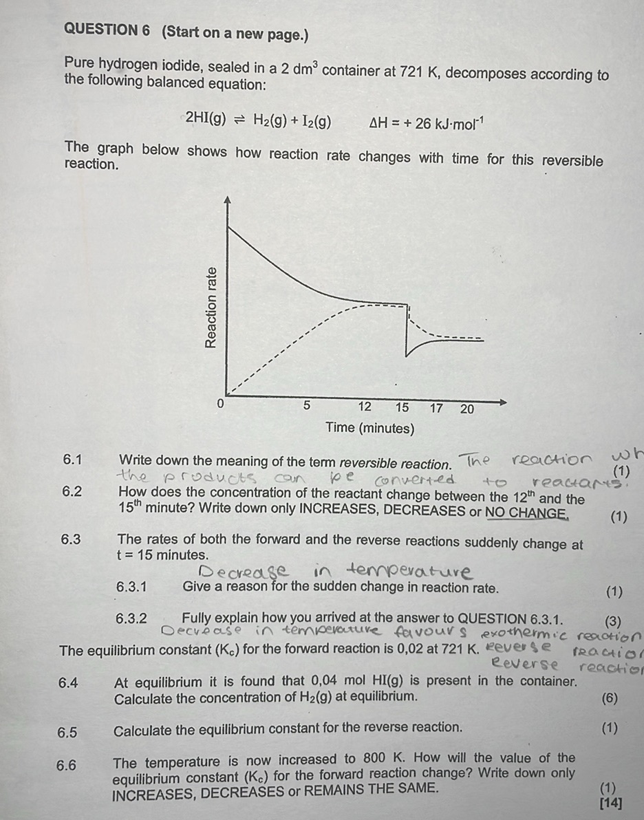 QUESTION 6 (Start on a new page.) Pure | StudyX