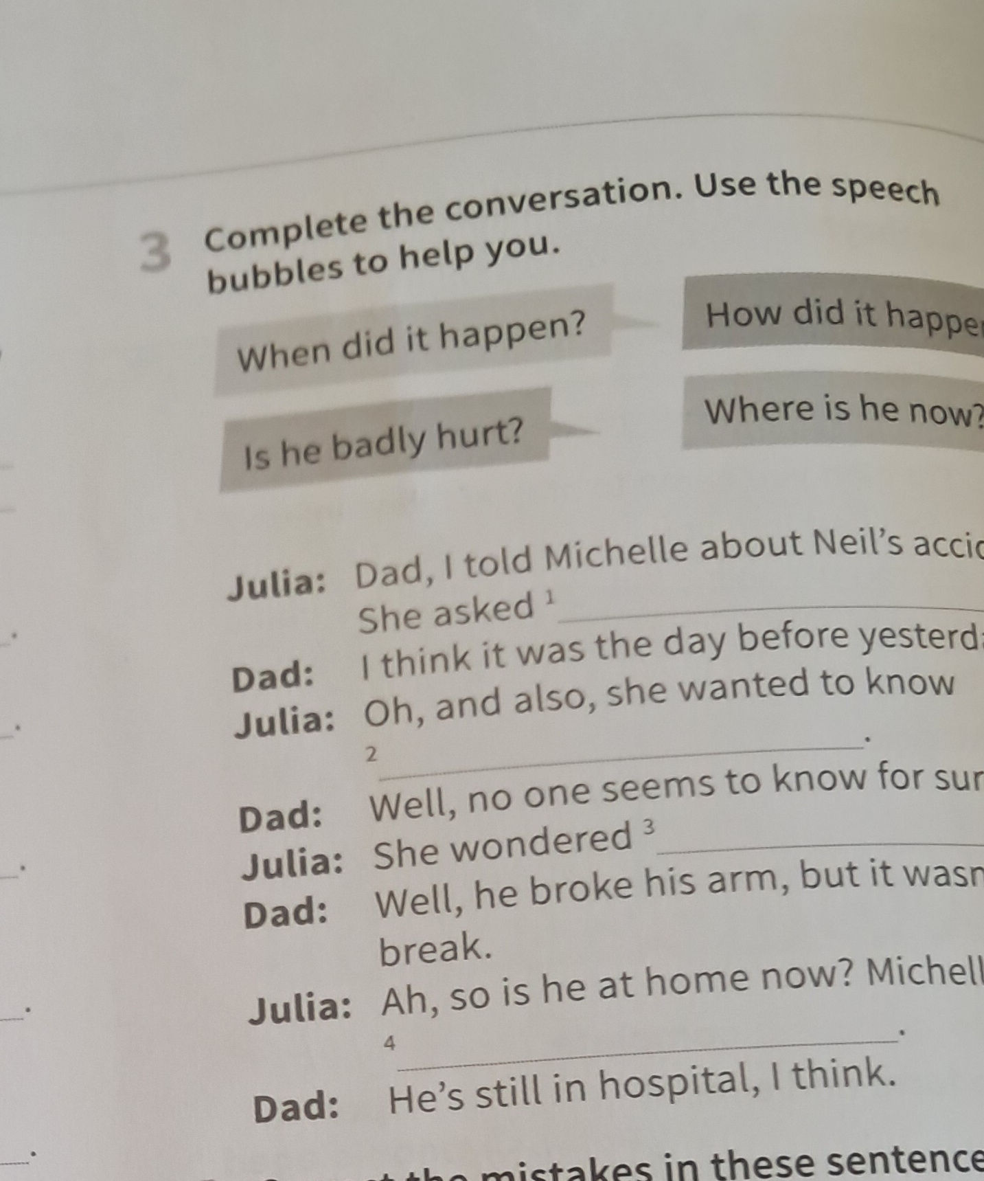 3 Complete the conversation. Use the speech | StudyX