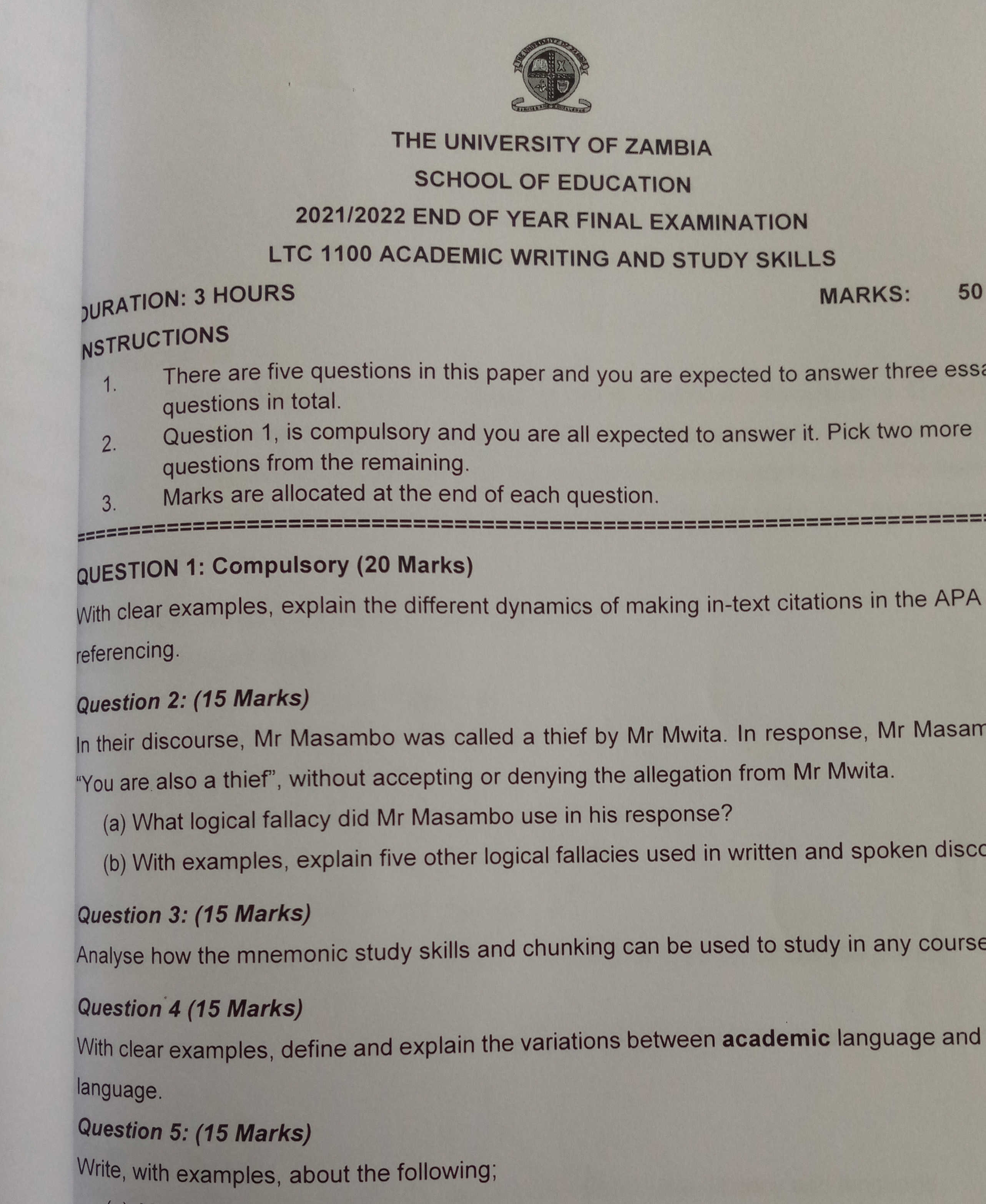 QUESTION 1: Compulsory (20 Marks) With clear | StudyX