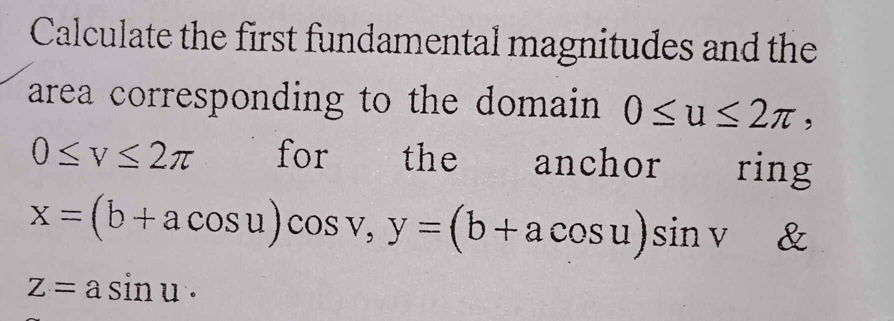 Calculate the first fundamental magnitudes | StudyX