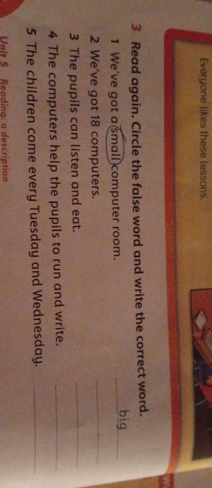 3 Read again. Circle the false word and | StudyX