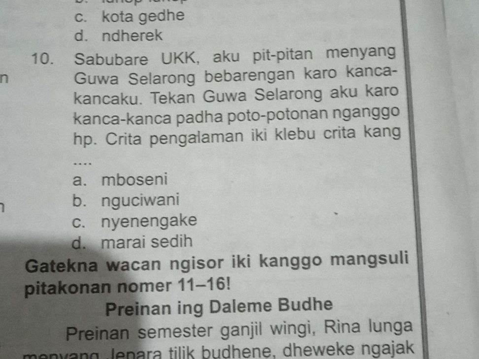10. Sabubare UKK, aku pit-pitan menyang Guwa | StudyX
