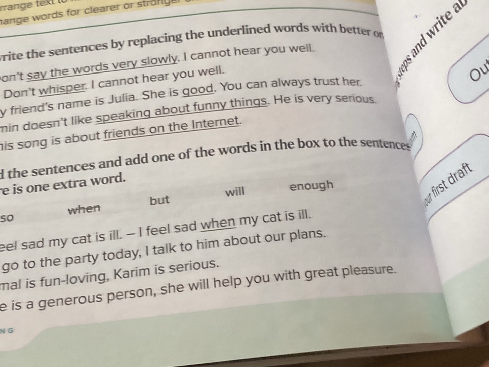 Write the sentences by replacing the | StudyX