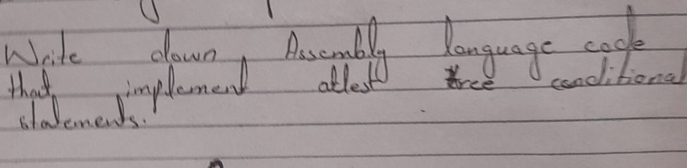 Write down Assembly language code that | StudyX