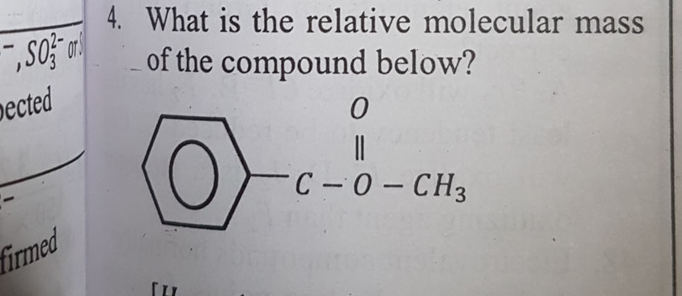 4. What is the relative molecular mass of | StudyX