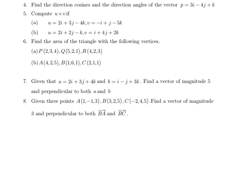 4. Find the direction cosines and the | StudyX