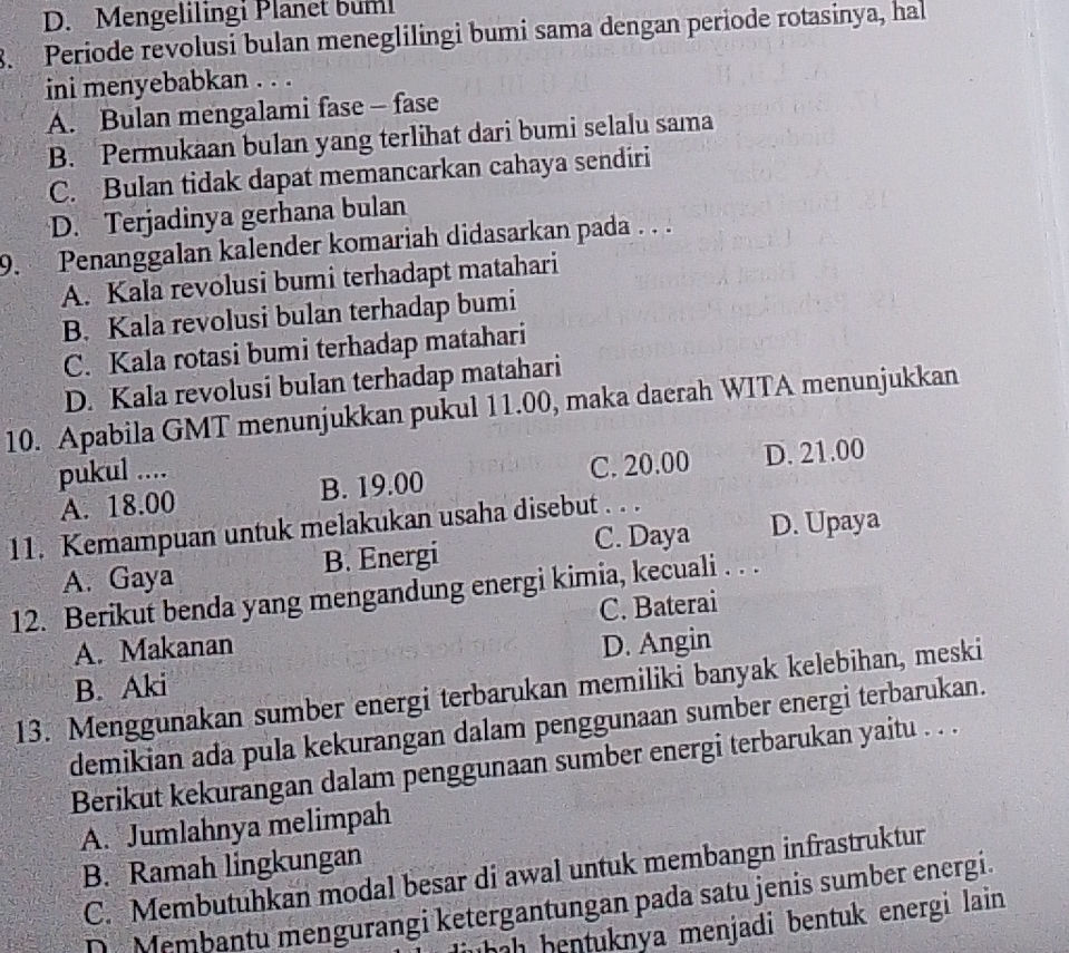 3. Periode revolusi bulan mengelilingi bumi | StudyX
