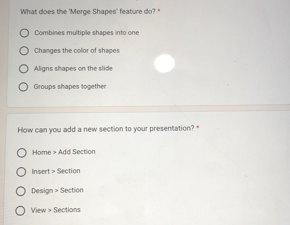 What does the 'Merge Shapes' feature do? * | StudyX