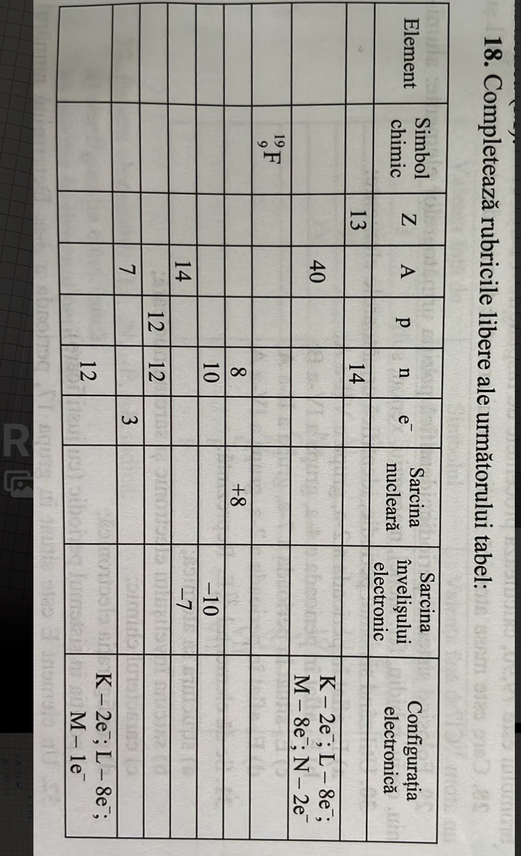 18. Completează rubricile libere ale | StudyX