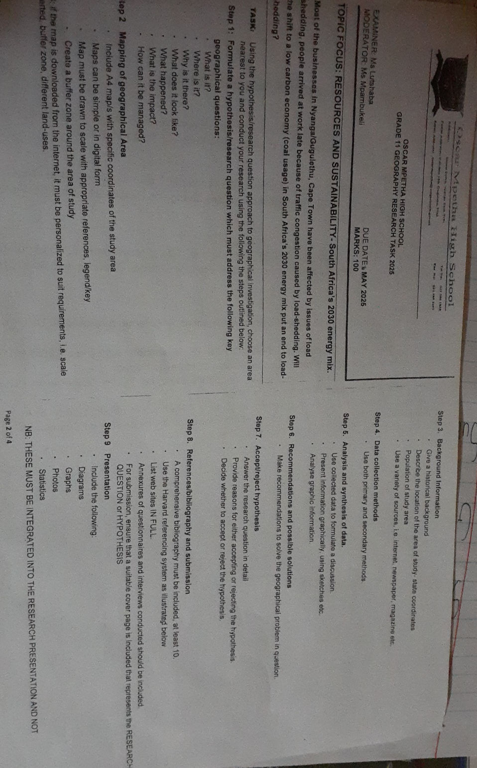 TASK: Using the hypothesis/research question | StudyX