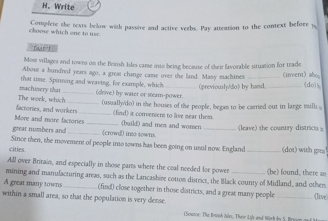 Complete the texts below with passive and | StudyX