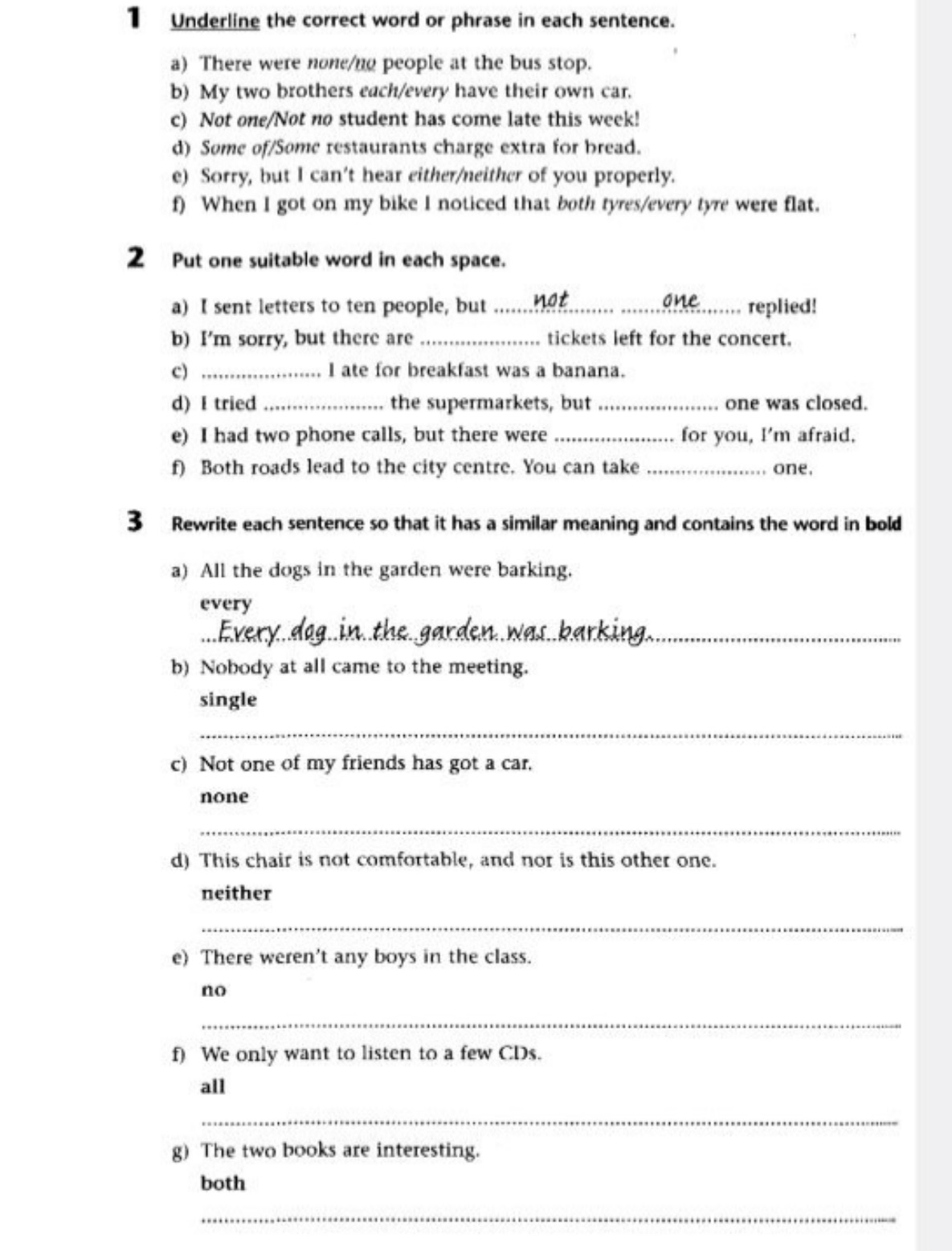 1 Underline the correct word or phrase in | StudyX