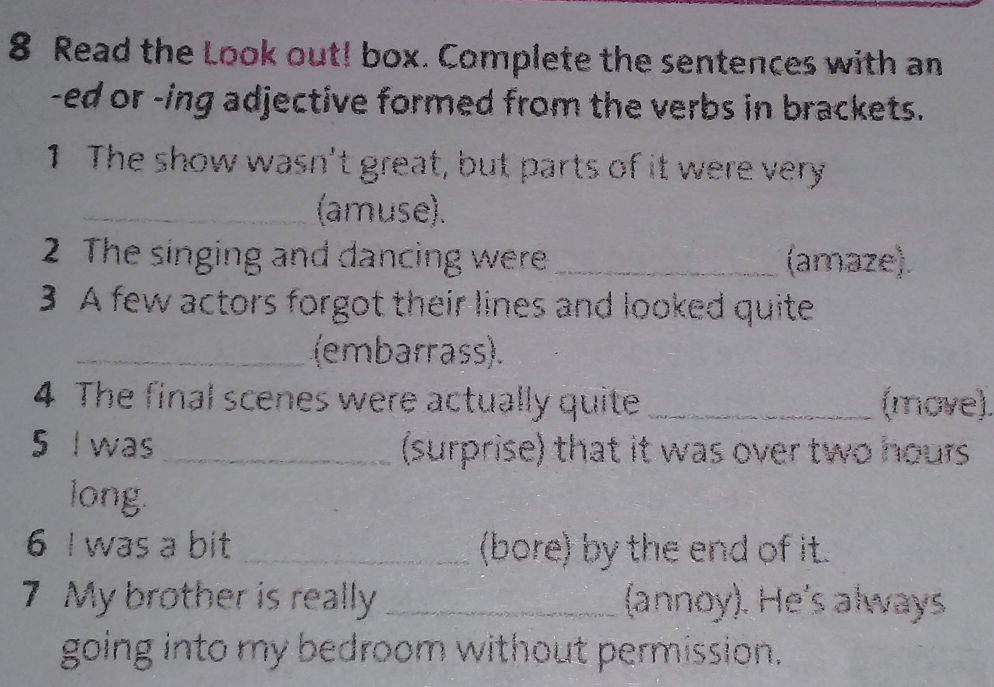 8 Read the Look out! box. Complete the | StudyX