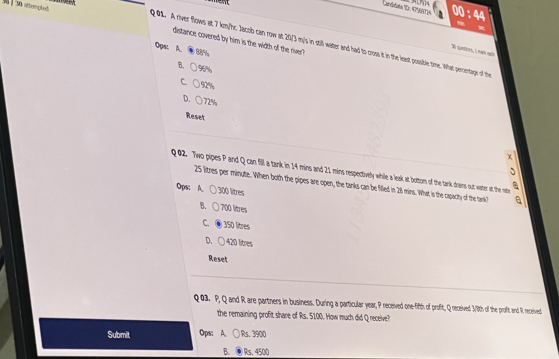 Q01. A river flows at 7 km/hr. Jacob can row | StudyX