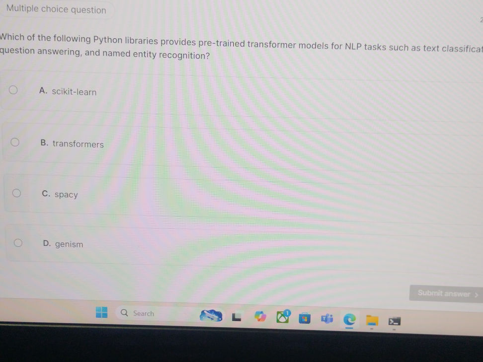 Which of the following Python libraries | StudyX