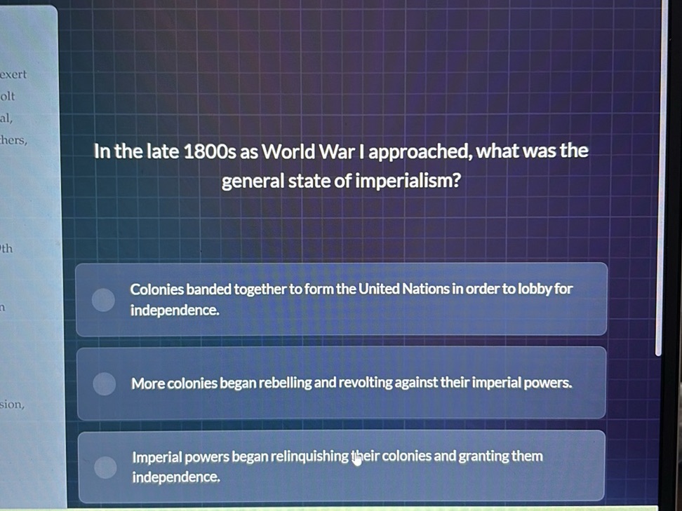 In the late 1800s as World War I approached, | StudyX