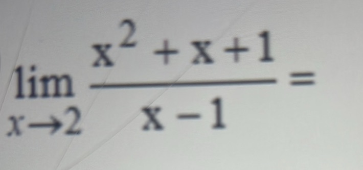 Calculate the limit of (x^2 + x + 1) / (x - | StudyX