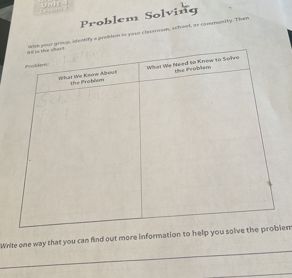 Problem: School buses What We Know About | StudyX
