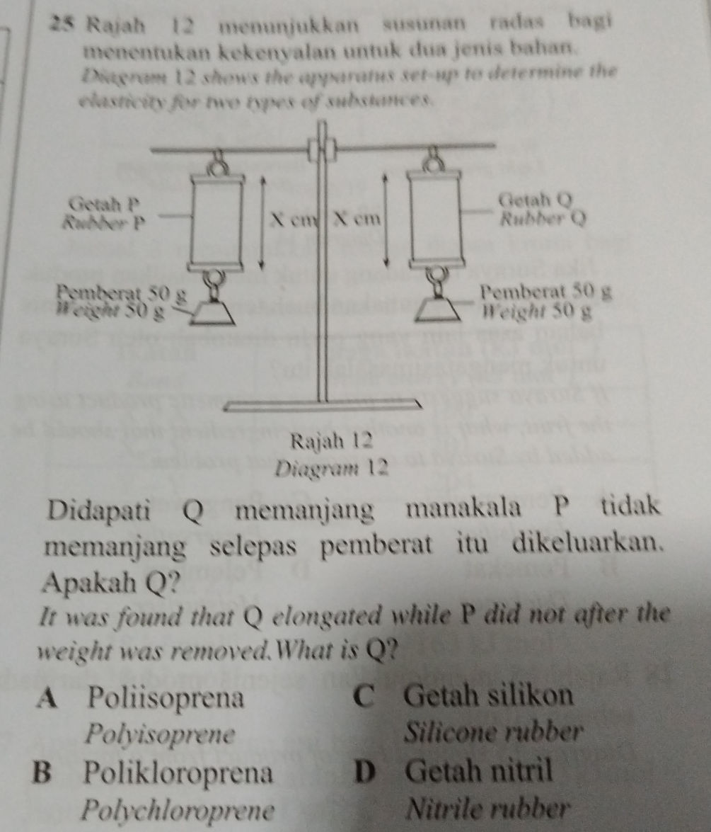25 Rajah 12 menunjukkan susunan radas bagi | StudyX