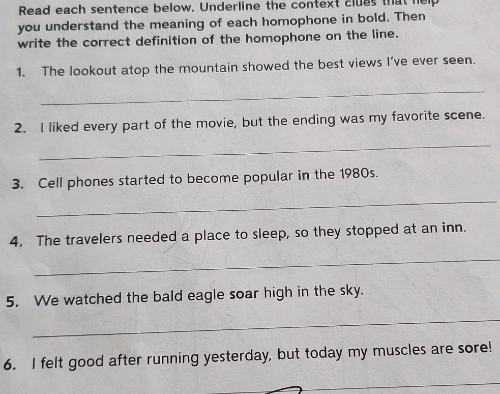 Read each sentence below. Underline the | StudyX