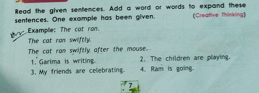 Read the given sentences. Add a word or | StudyX
