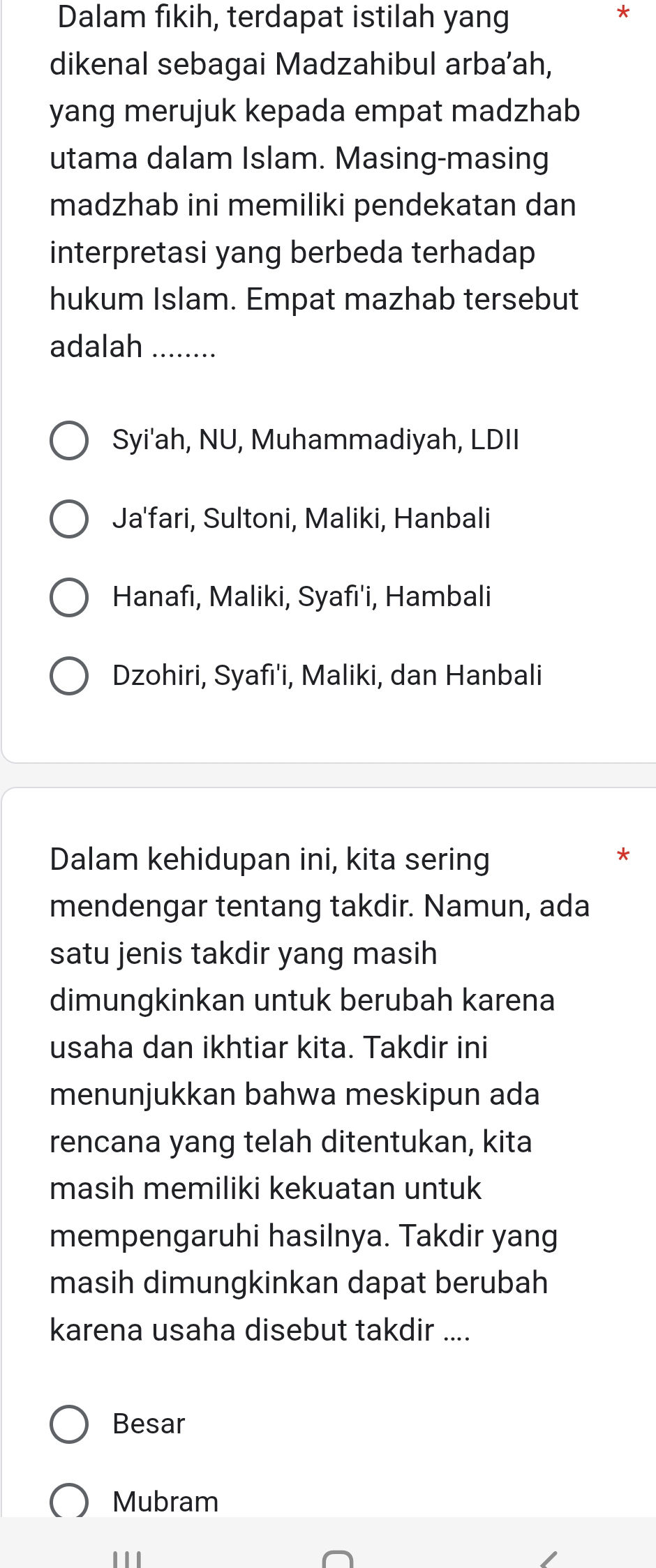 Dalam fikih, terdapat istilah yang dikenal | StudyX