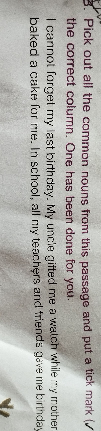 3. Pick out all the common nouns from this | StudyX