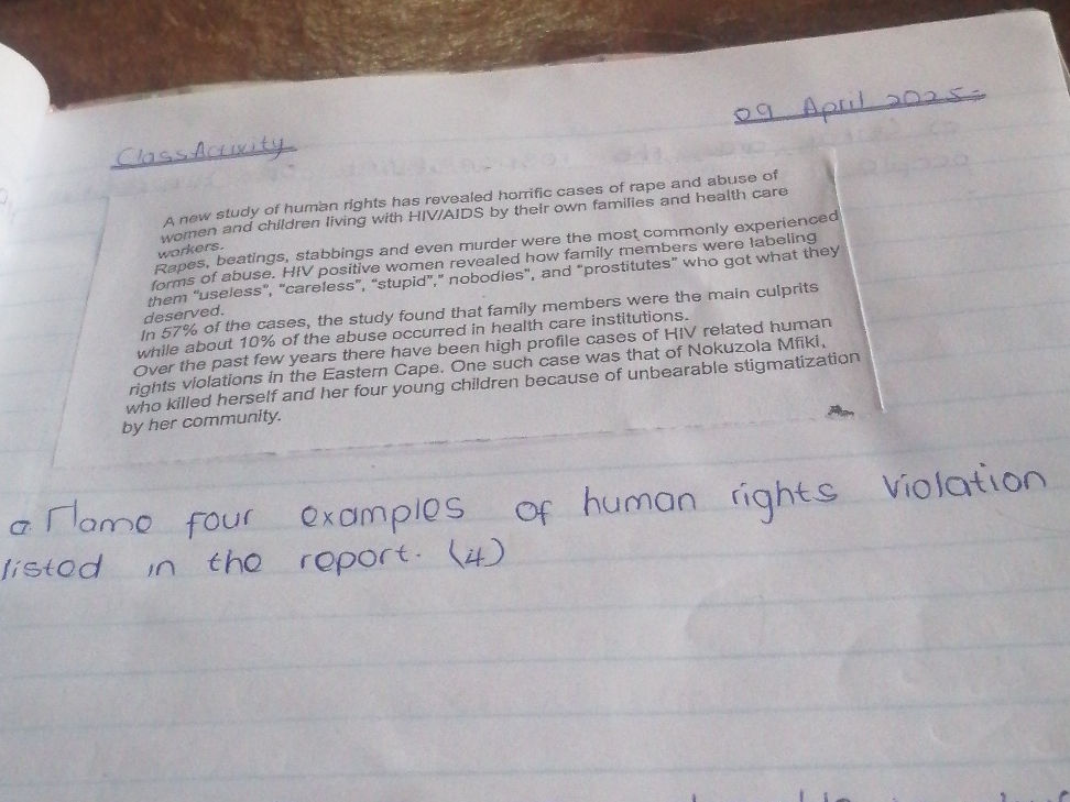 Name four examples of human rights violation | StudyX