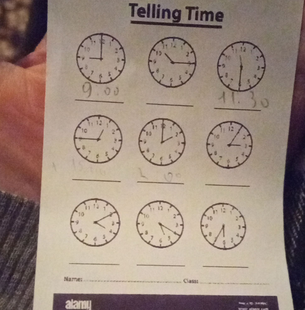 Telling Time Draw the time on the clocks. | StudyX
