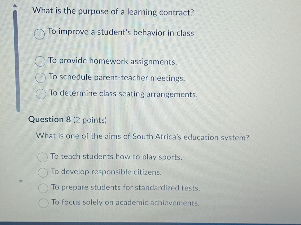 What is the purpose of a learning contract? | StudyX