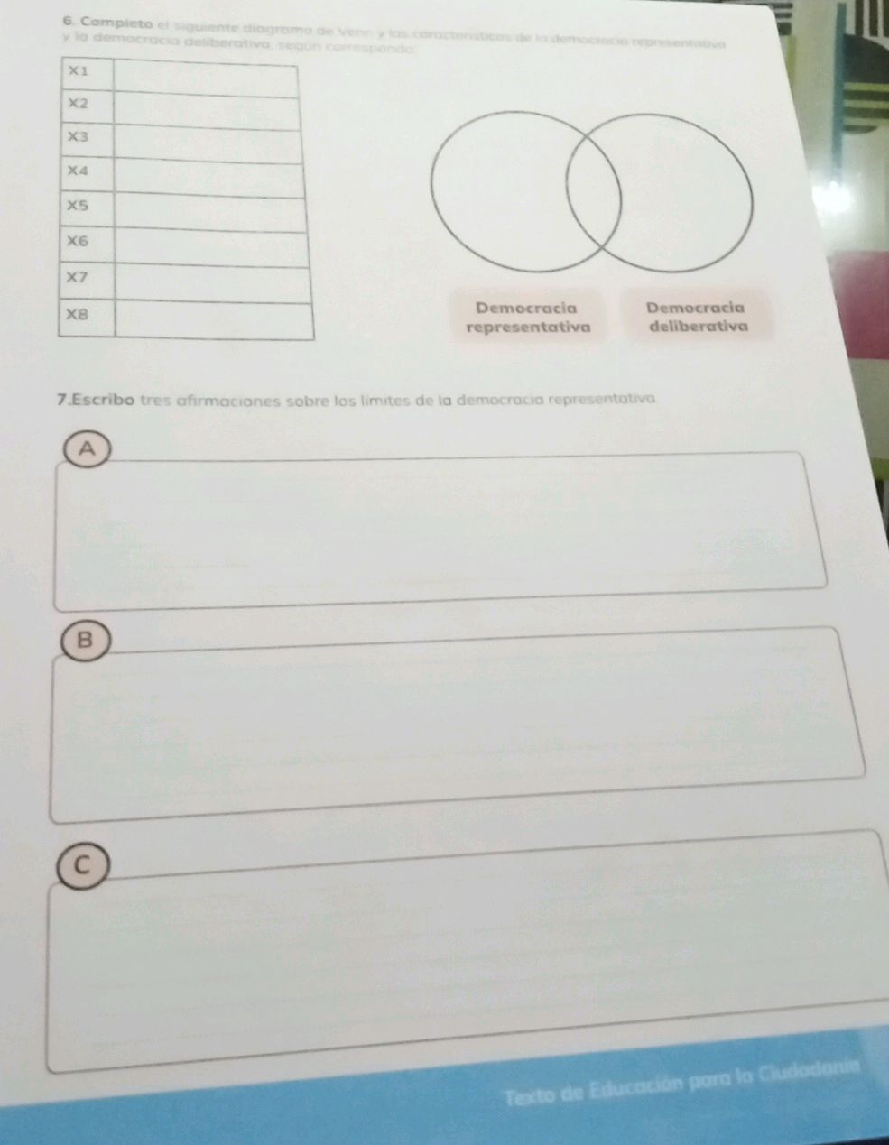 6. Completo el siguiente diagramo de Venn y | StudyX