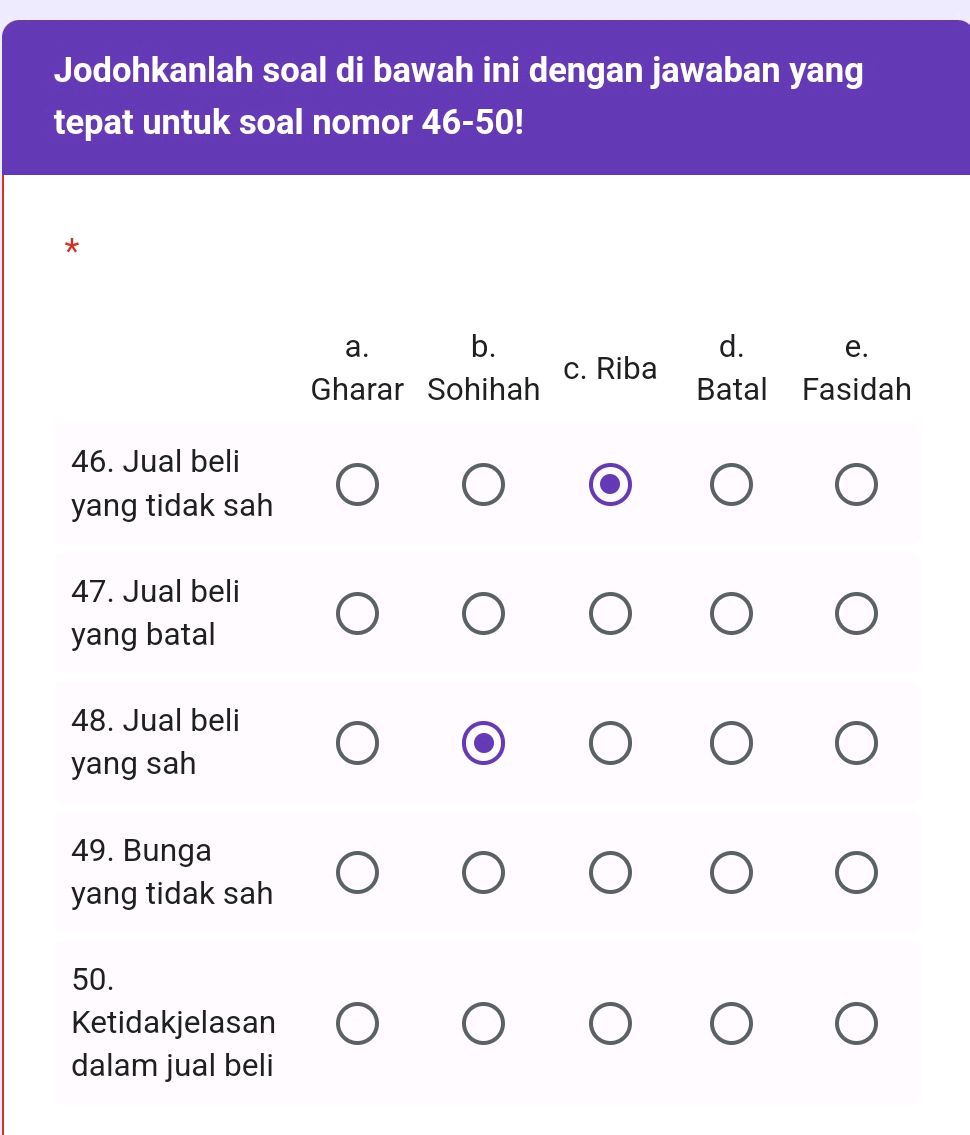 Jodohkanlah soal di bawah ini dengan jawaban | StudyX