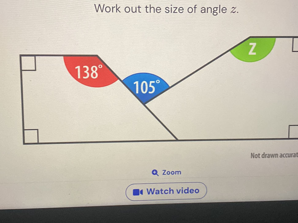 Work out the size of angle z. The diagram | StudyX