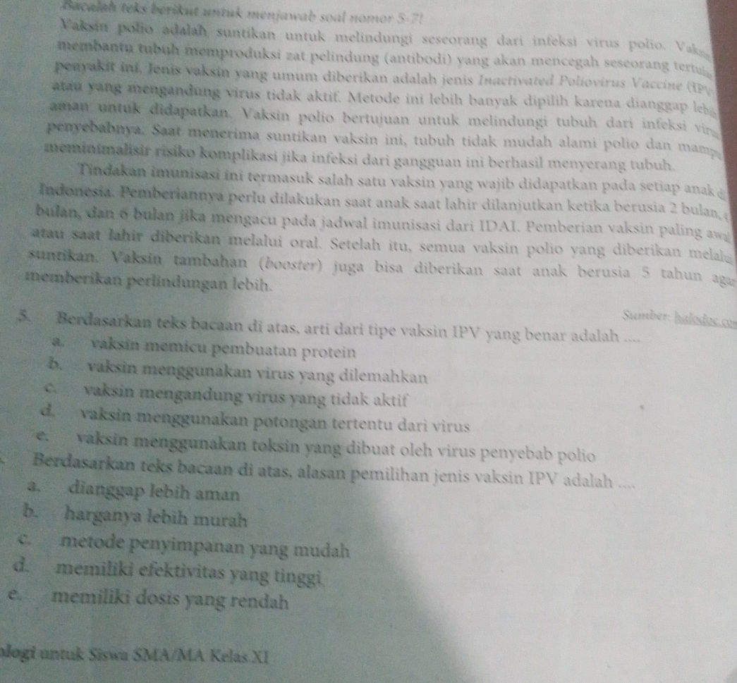 5. Berdasarkan teks bacaan di atas, arti | StudyX