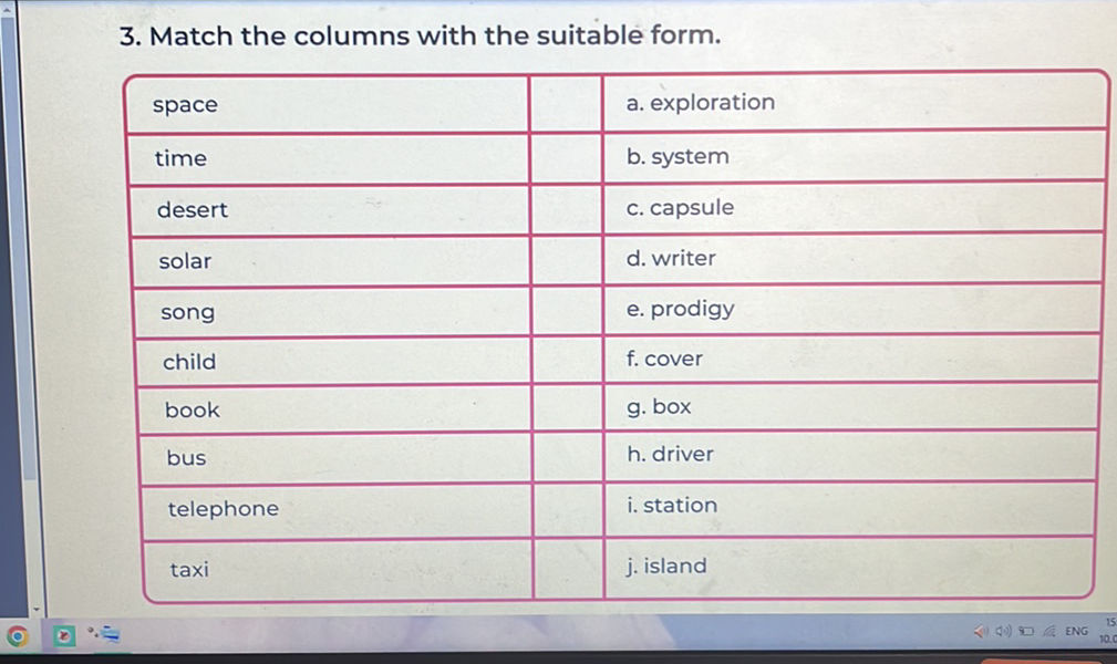 3. Match the columns with the suitable form. | StudyX