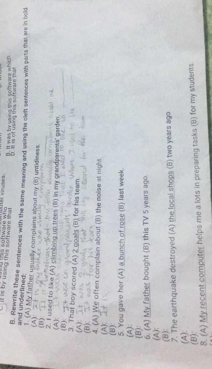 B. Rewrite these sentences with the same | StudyX