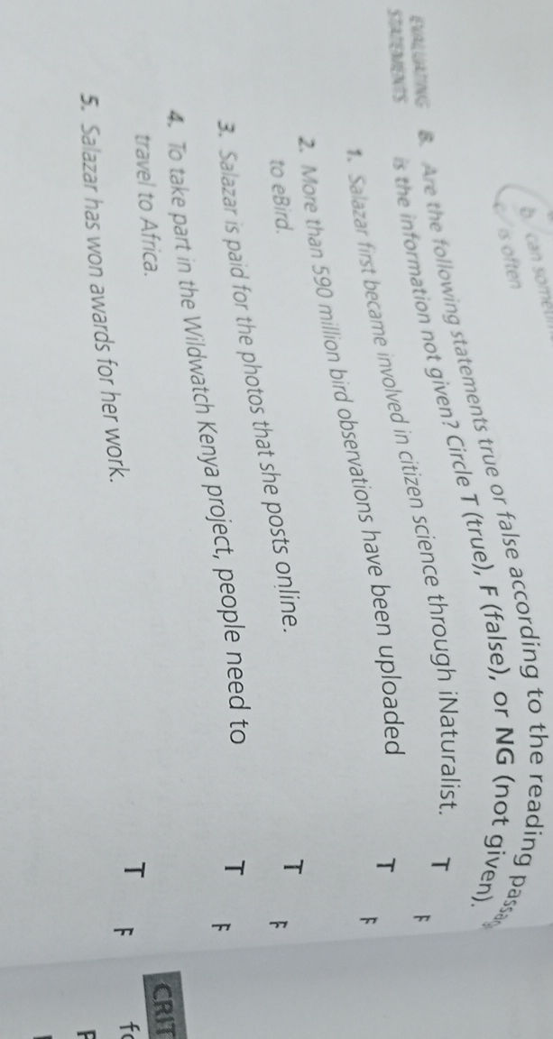 8. Are the following statements true or | StudyX