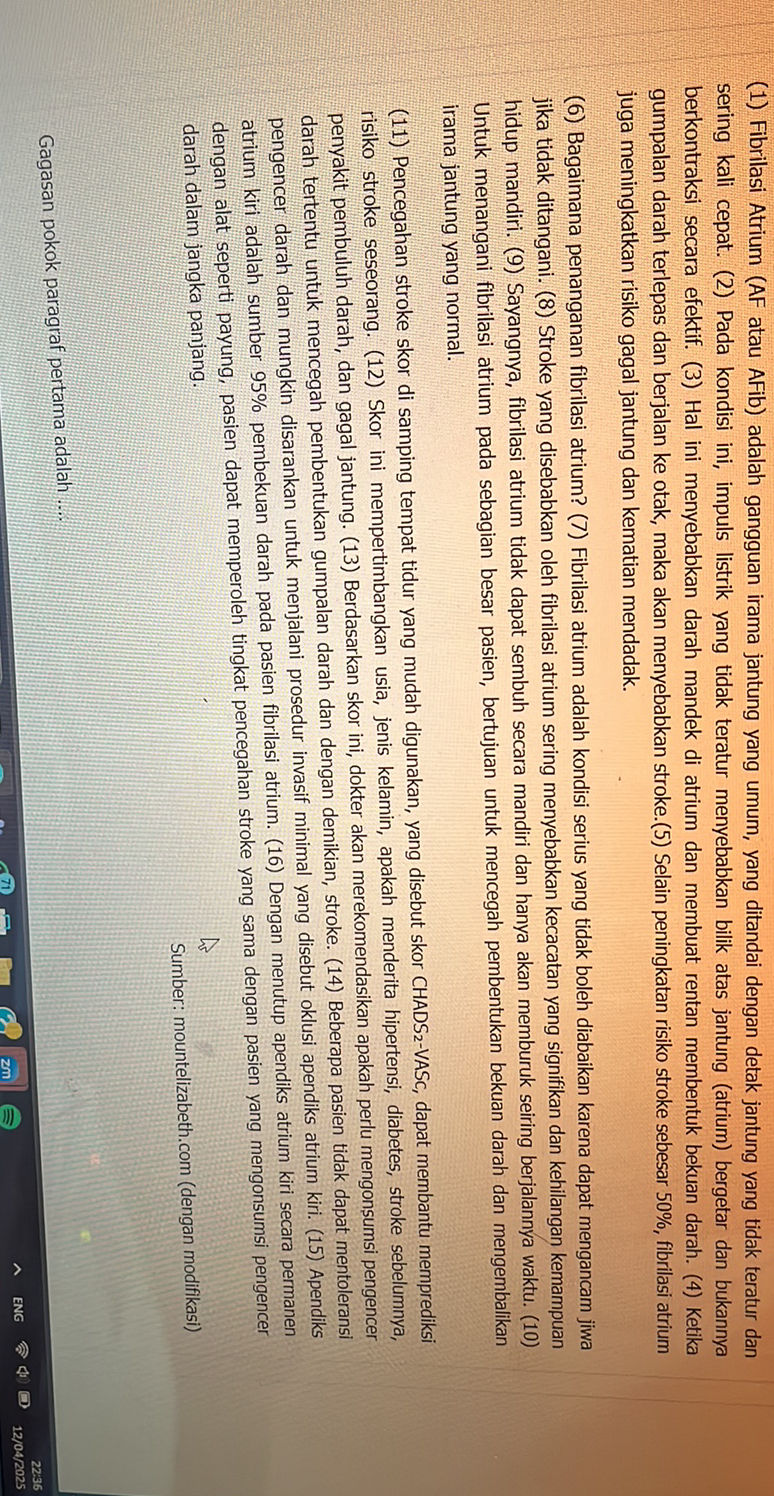 Gagasan pokok paragraf pertama adalah .... | StudyX