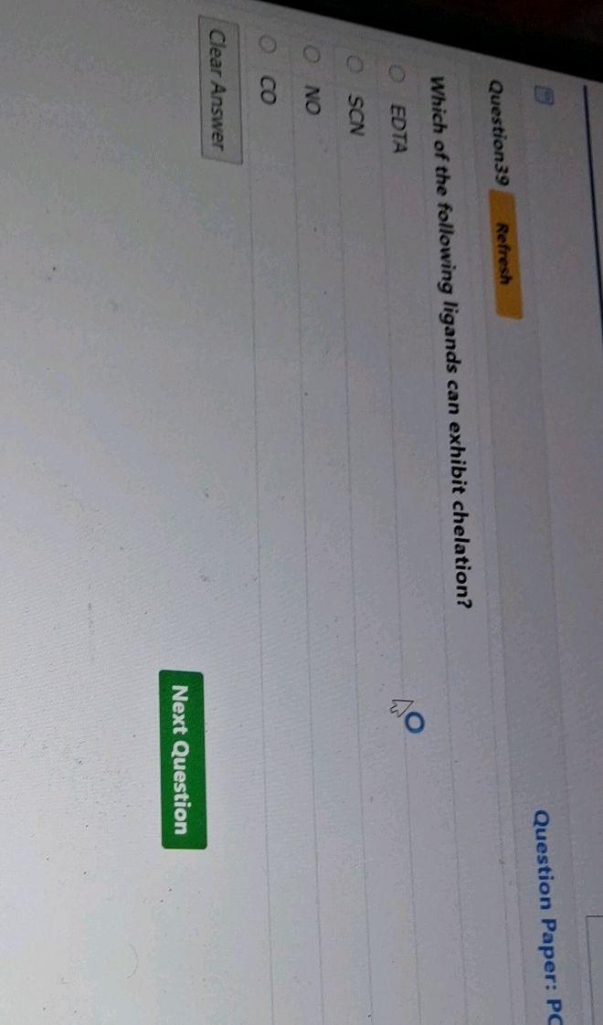 Which of the following ligands can exhibit | StudyX