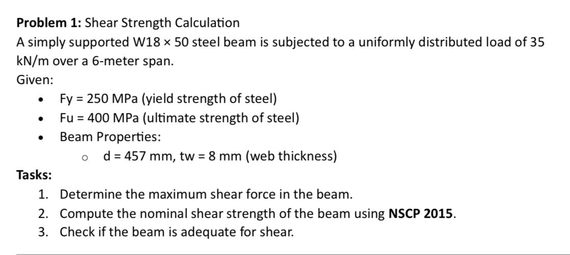 Problem 1: Shear Strength Calculation A | StudyX