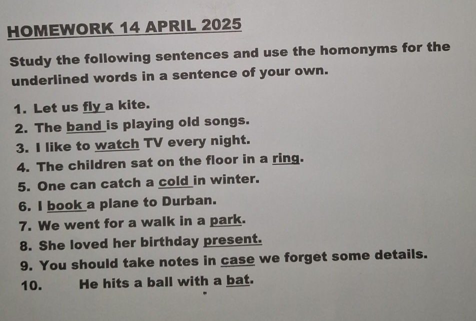 Study the following sentences and use the | StudyX