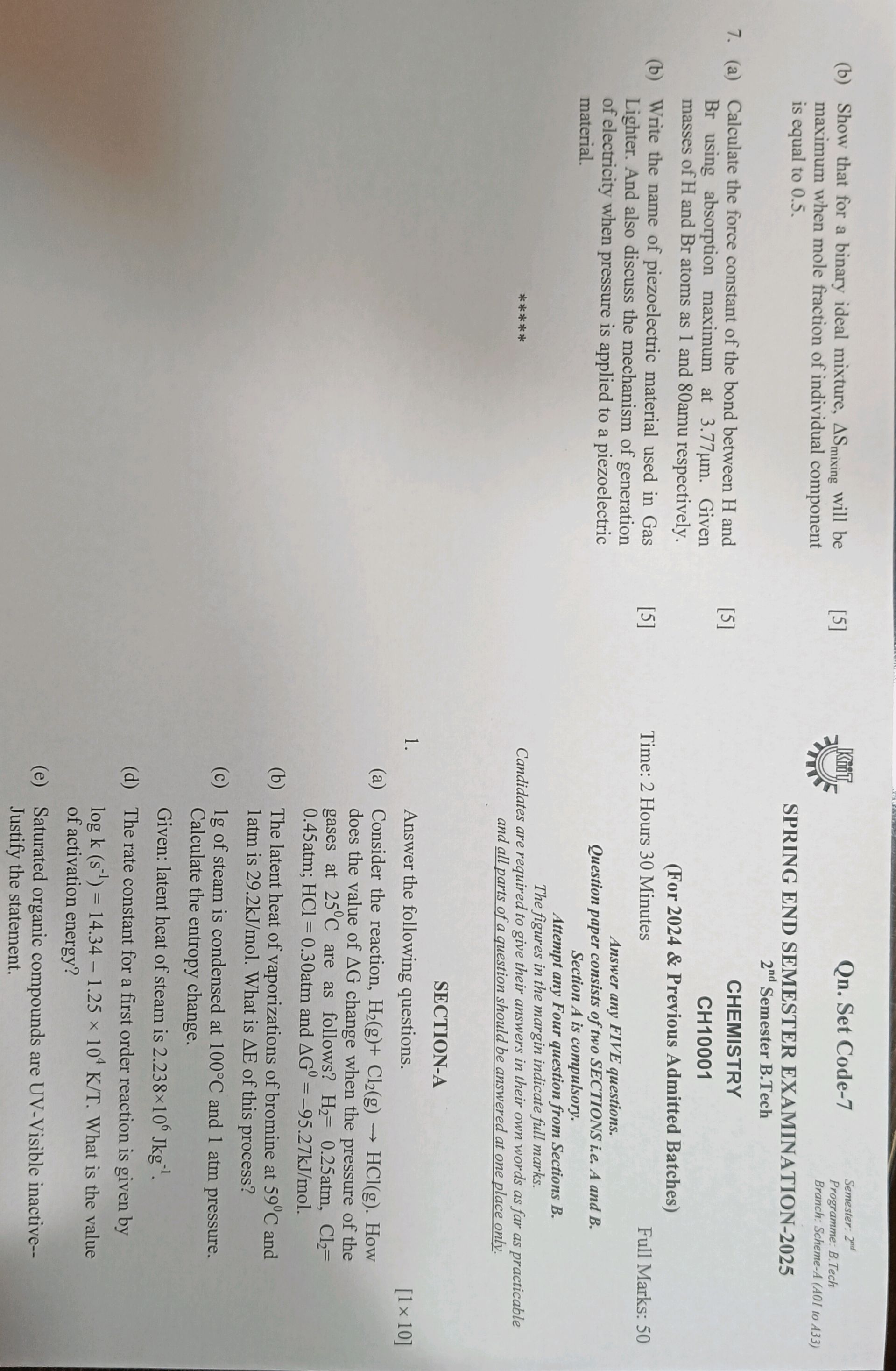 (b) Show that for a binary ideal mixture, | StudyX